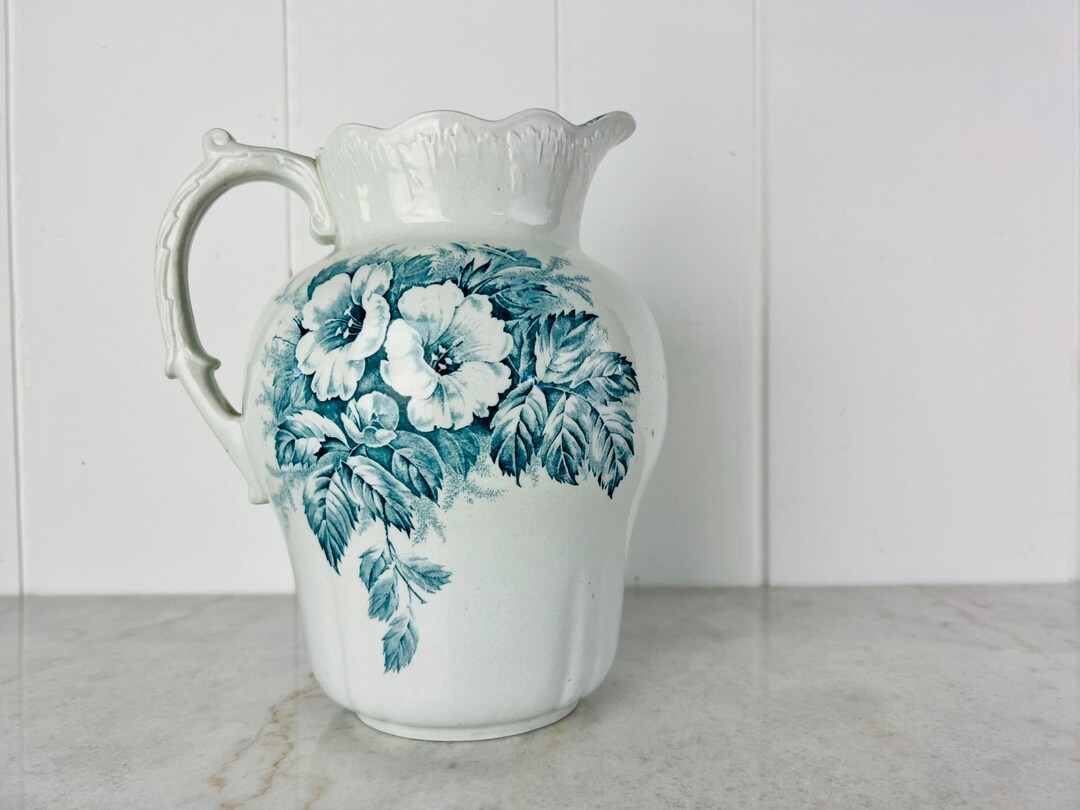 Antique Albion Pottery Pitcher, Victorian Chamber Pitcher, 1890s ...