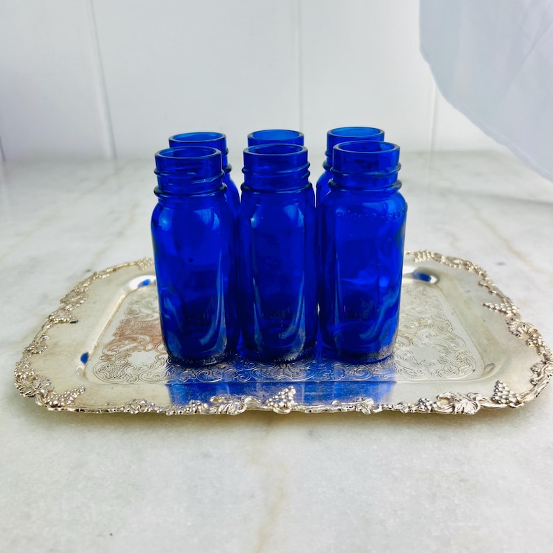 Vintage Cobalt Blue Bromo Seltzer Bottles, Embossed Glass, 1915-50s - Etsy