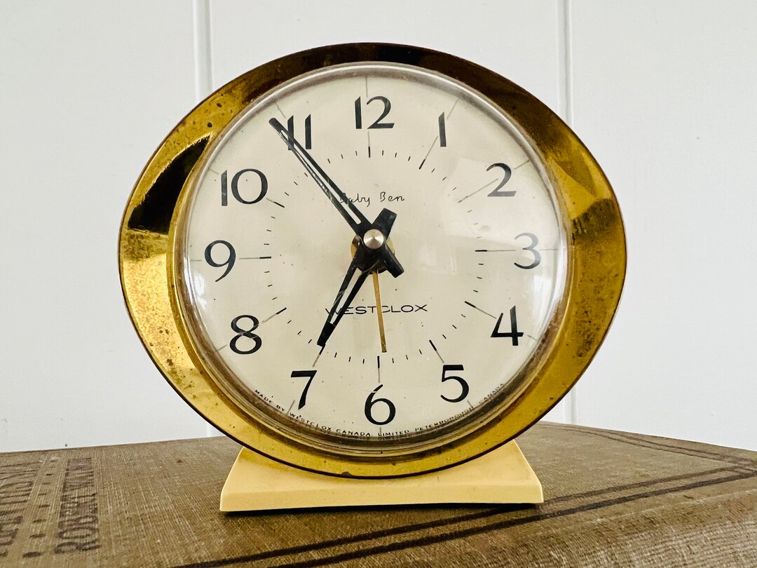 Vintage (1960s) Westclox Baby Ben Alarm Clock, White Face With Brass ...