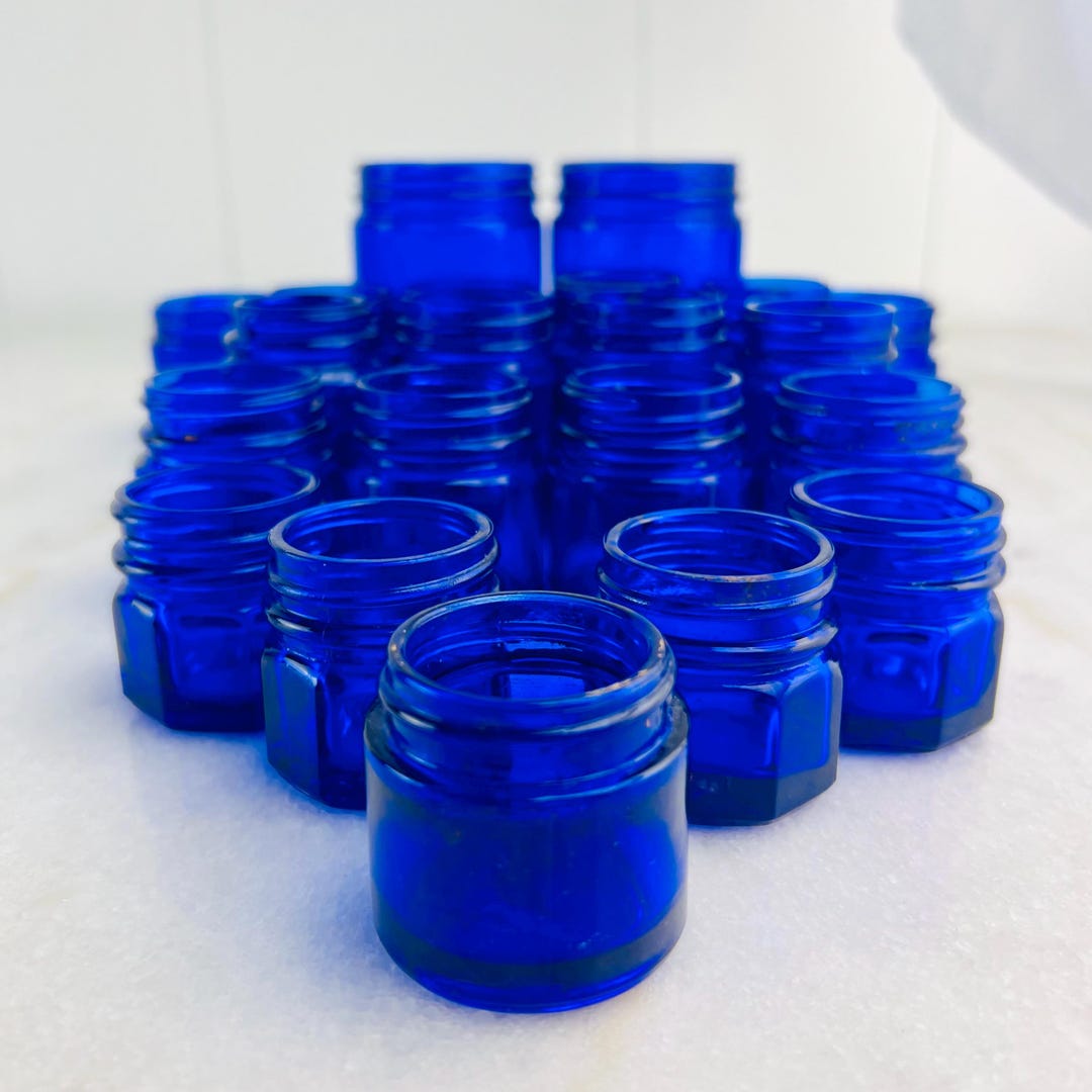 Vintage Cobalt Blue Glass Medicine, Vicks Vaporub; 21 - Sold ...
