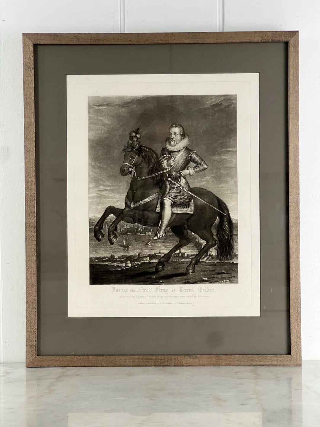 Antique 1830 Mezzotint James the First, King of Great Britain, Engraved ...