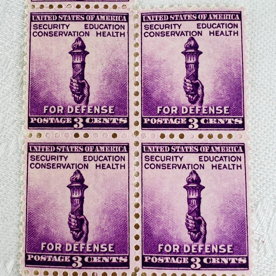8 X 1940 Scott #901 U.S. "for Defence" Series 3 Cent Stamps, Torch of ...