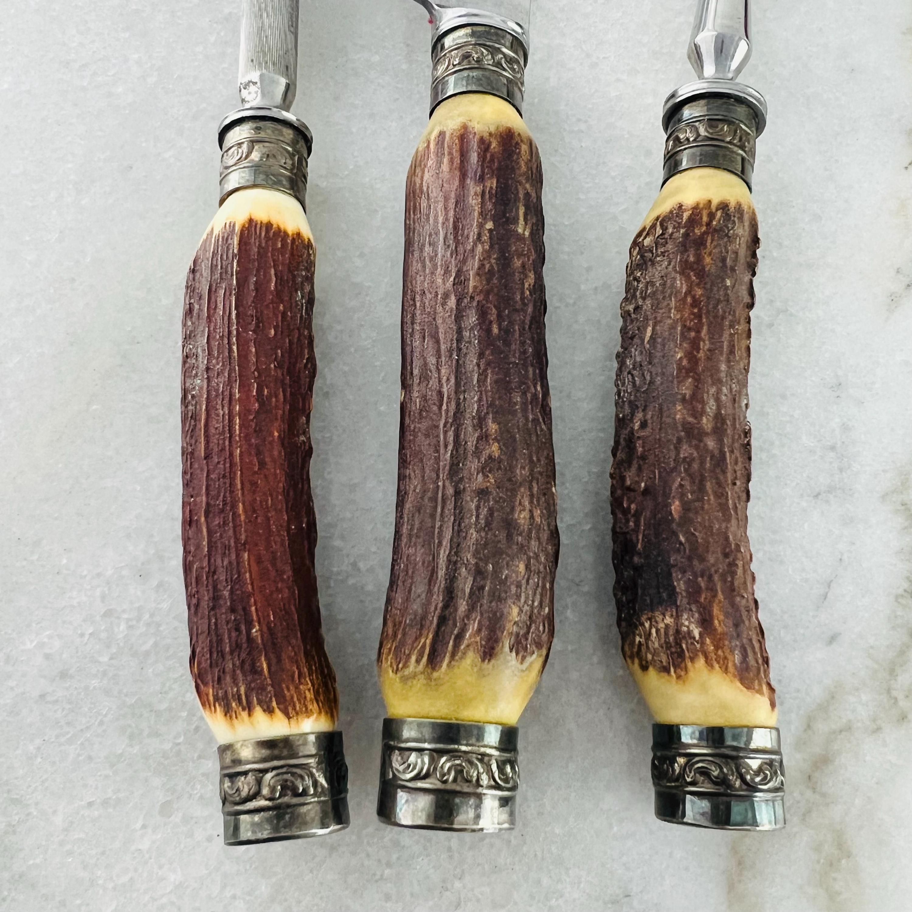 Antique Bone Handle Carving Knife Set, Edwin Blyde Sheffield, 1910 - Etsy