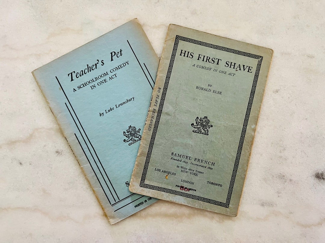 Antique Play Scripts - His First Shave (1935) and Teacher's Pet (1946 ...