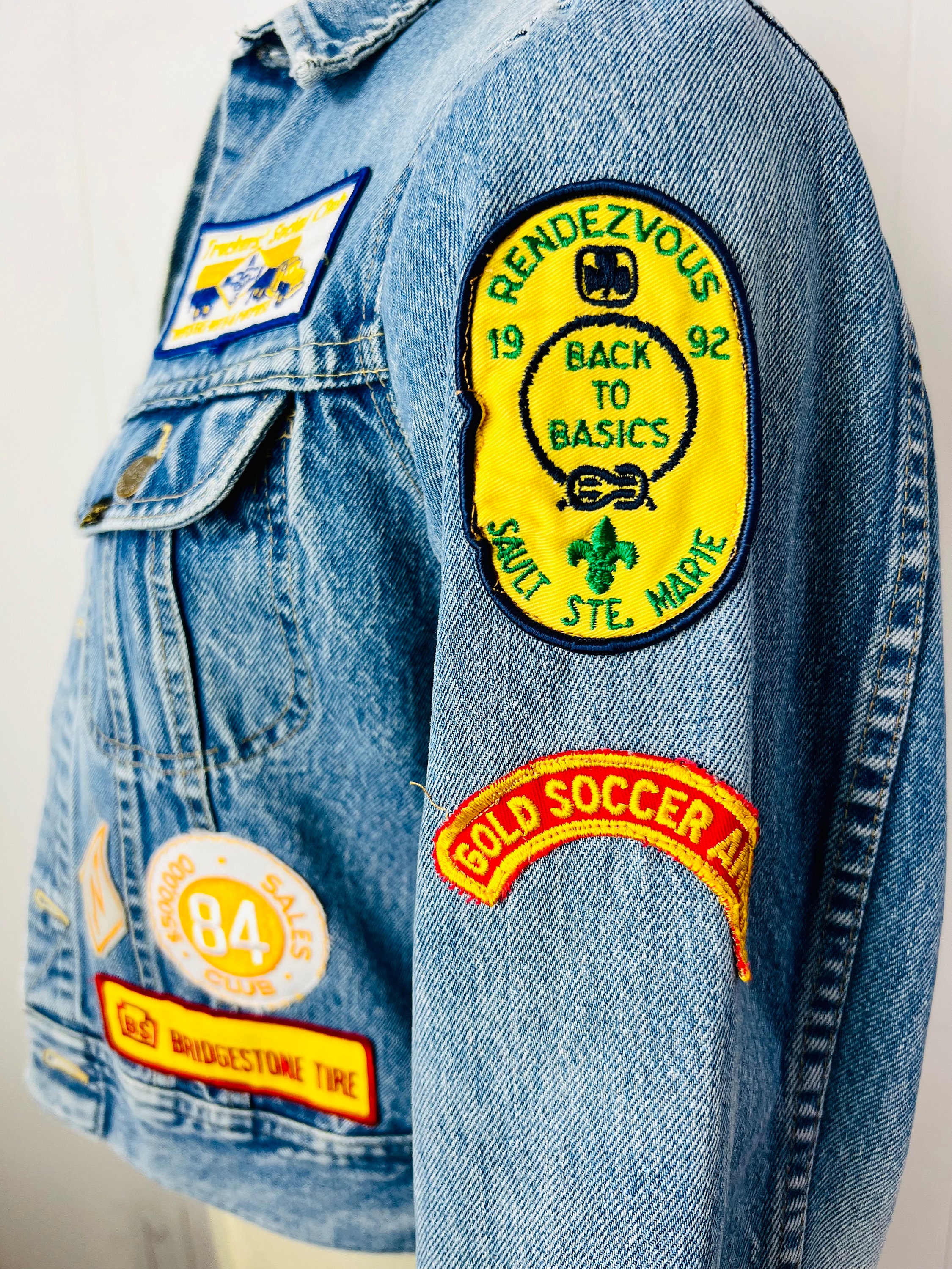 Vintage Lee Denim Jacket With Patches, "sunny Fresh" One-of-a-kind - Etsy