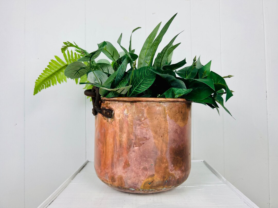 Antique Solid Copper Bucket, 19th Century Large, Hand Made, Wrought ...