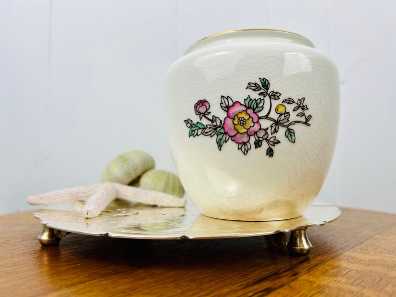 Antique Ginger Jar, Crown Devon Fielding for Fortnum and Mason, "bird ...