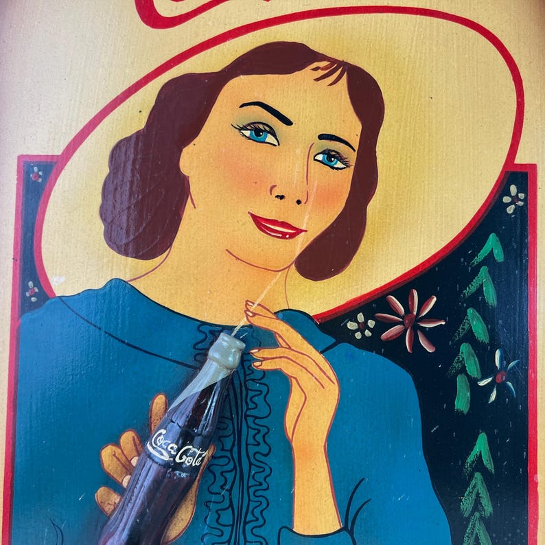Vintage 1920s Coca-cola Sign, Hand-painted Advertising Ephemera - Etsy