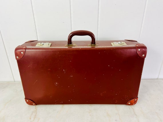 Vintage Brown Leatherette Cheney Cardboard Suitcase, … - Gem