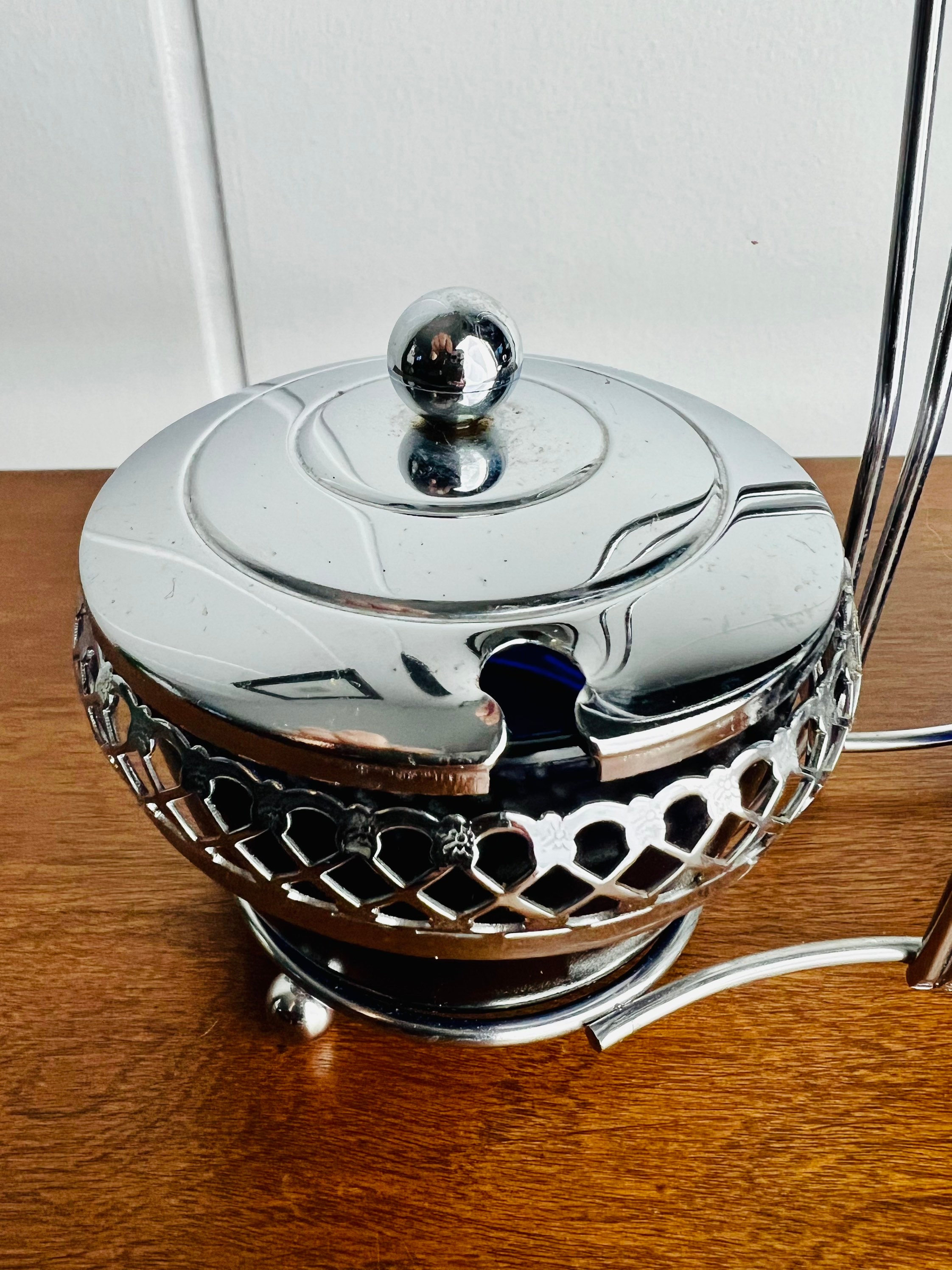 Vintage Mayell Chromium Cobalt Blue Glass Condiment Server - Etsy