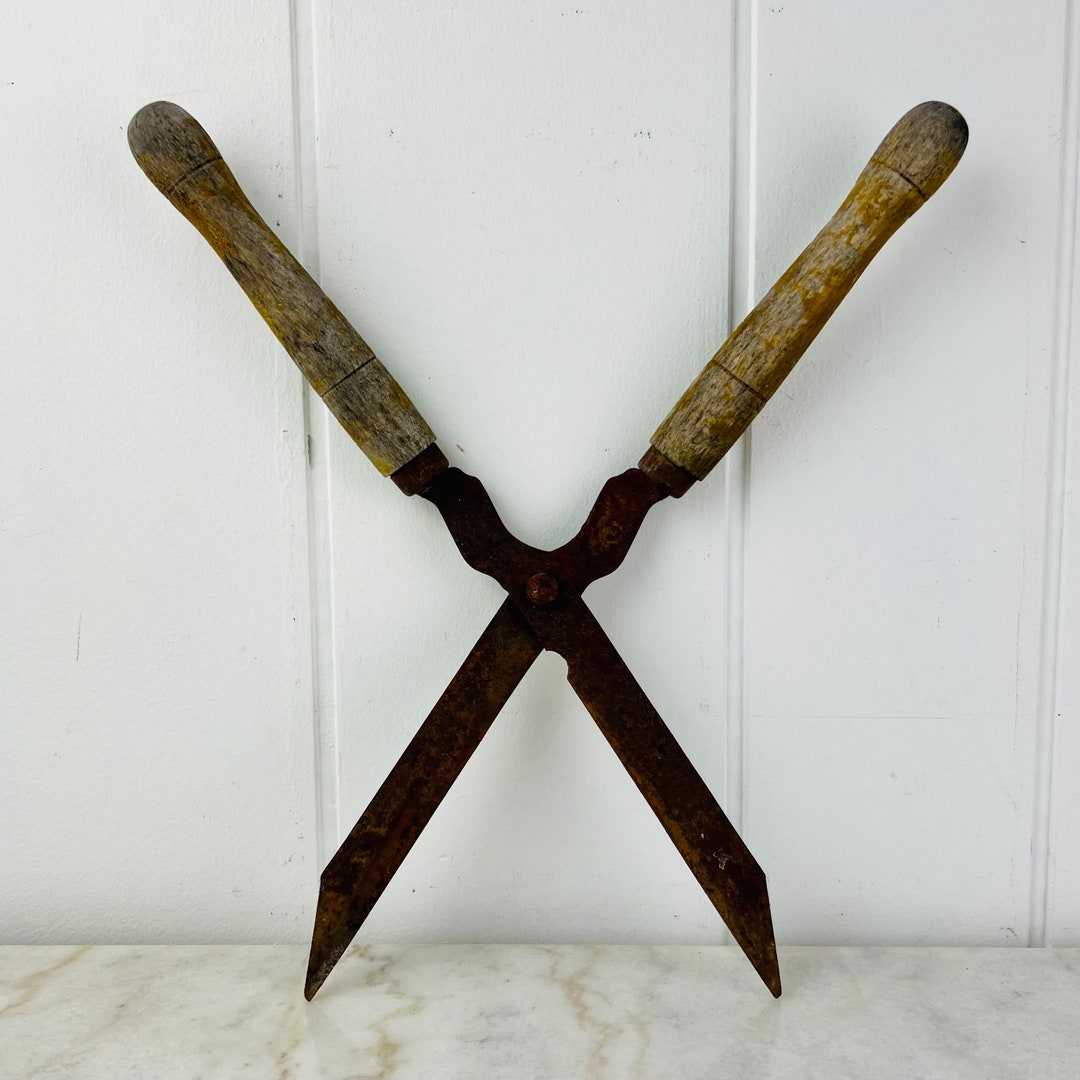 Vintage Garden Shears, Garden Tools, Trimming Shears, Antique Rusty ...