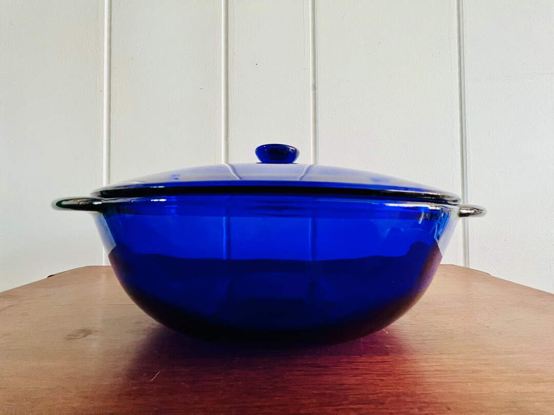 Vintage Anchor Hocking Cobalt Blue Dish, Ovenware Bakeware Casserole 2 ...