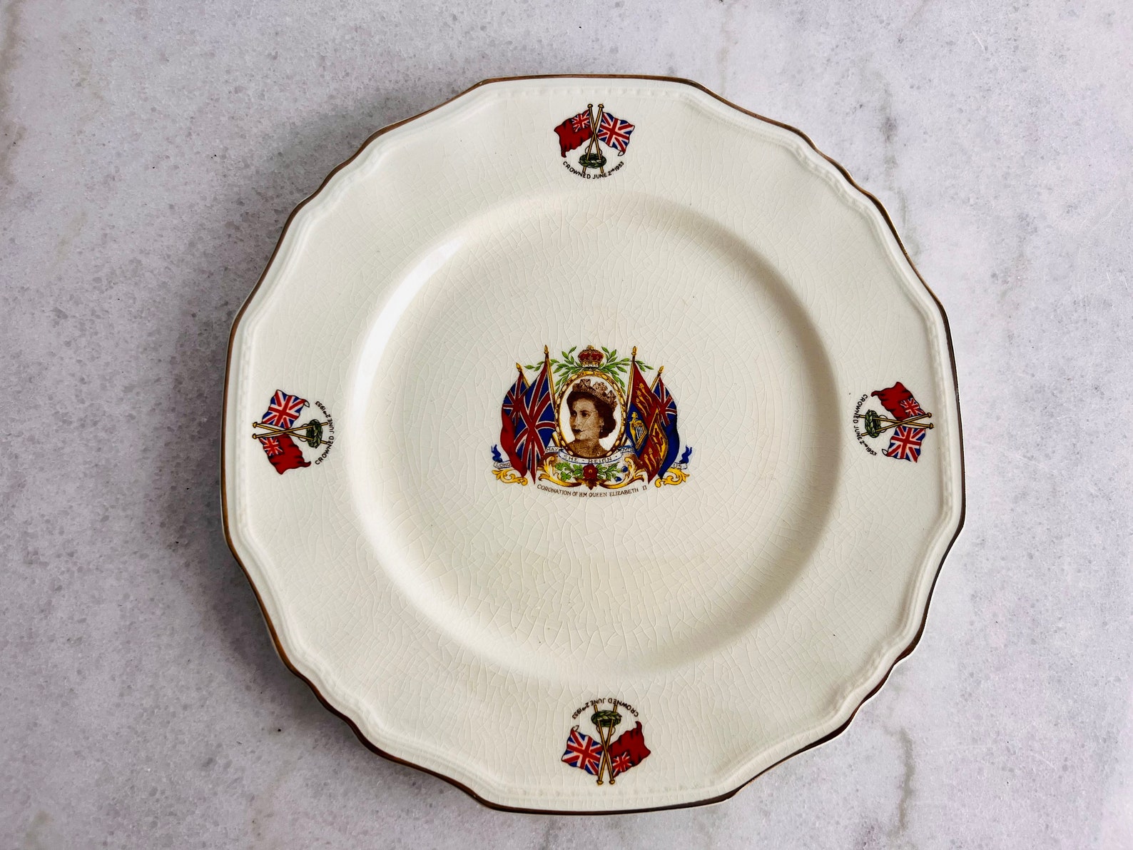 Vintage Queen Elizabeth II Coronation Plate, Alfred Meakin, 1953 ...