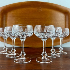 Vintage Coupe Glass Set of 6, WMF Cristal Cabinet Champagne Glasses ...