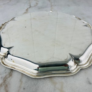 Antique 1940s Marlboro Silverplate Serving Tray, 14 Round, Chippendale ...