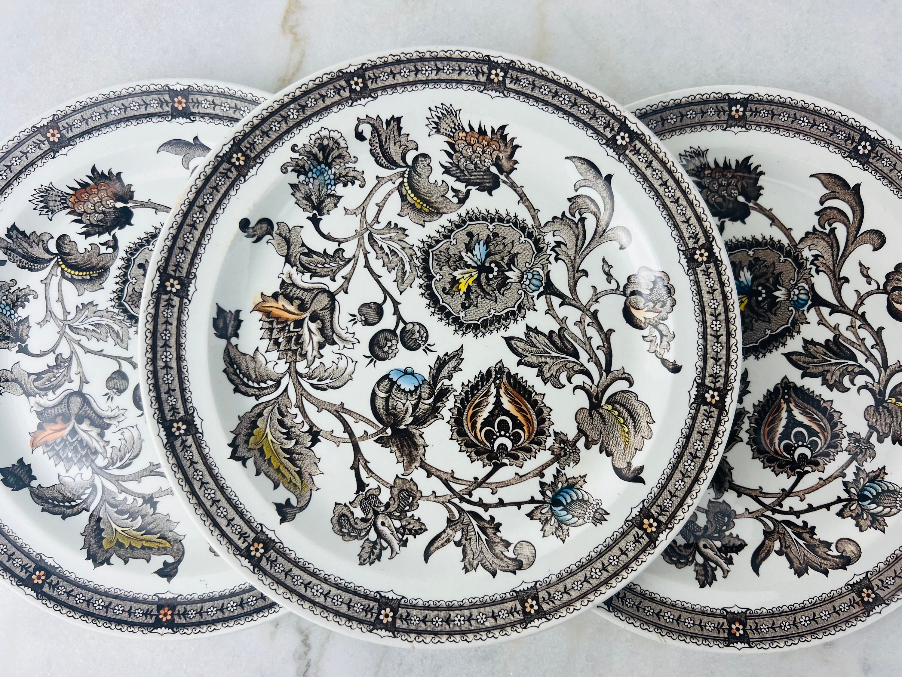 Vintage Ridgway Jacobean Ironstone Plate Set, Staffordshire England - Etsy