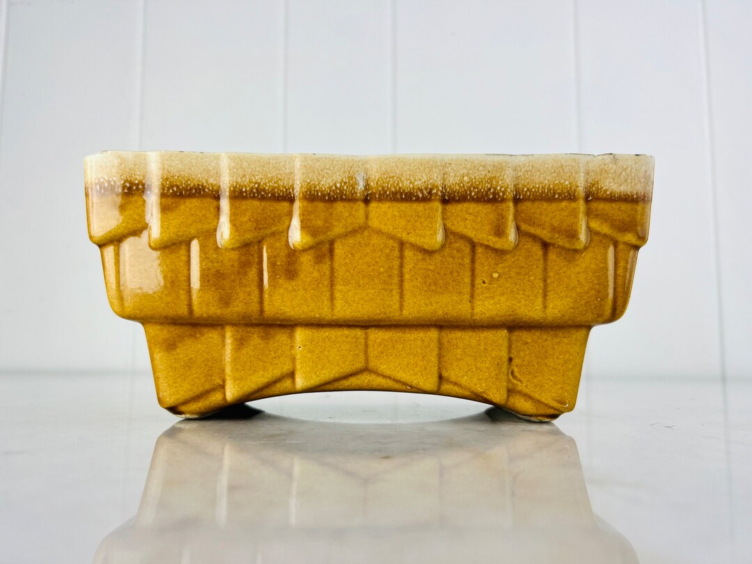 Cookson Pottery (USA) Ceramic Planter, Art Deco Vintage Plant Pot, Gold ...
