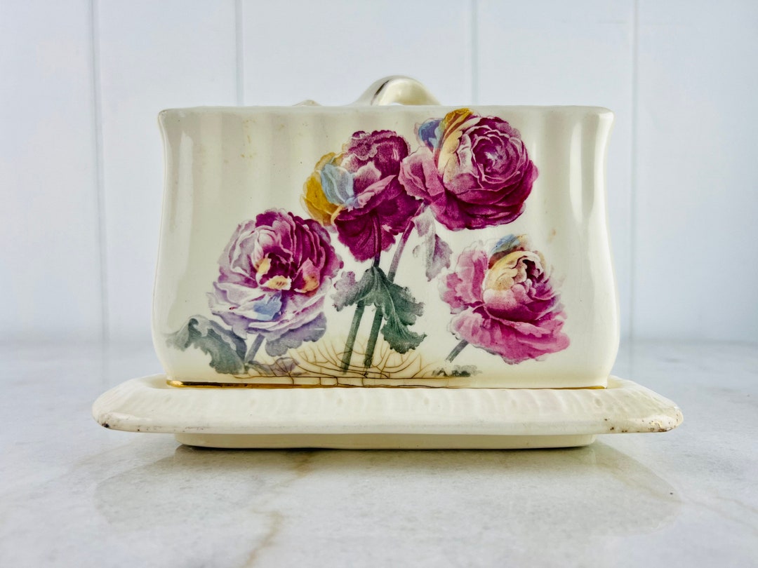 Rare Early Bonn Peony Covered Cheese Dish Franz Anton Mehlem Porcelain ...