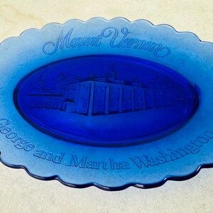 Vintage Avon Plate, Cobalt Blue Glass Plate by Fostoria, Mount Vernon ...