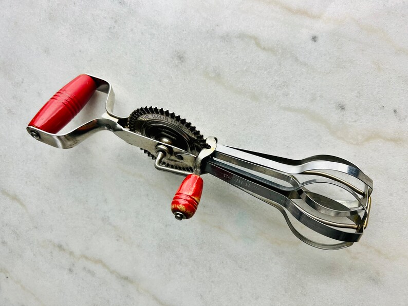 Vintage Taplin Hand Mixer, Red Wood Handle, Farmhouse Kitchen Decor - Etsy