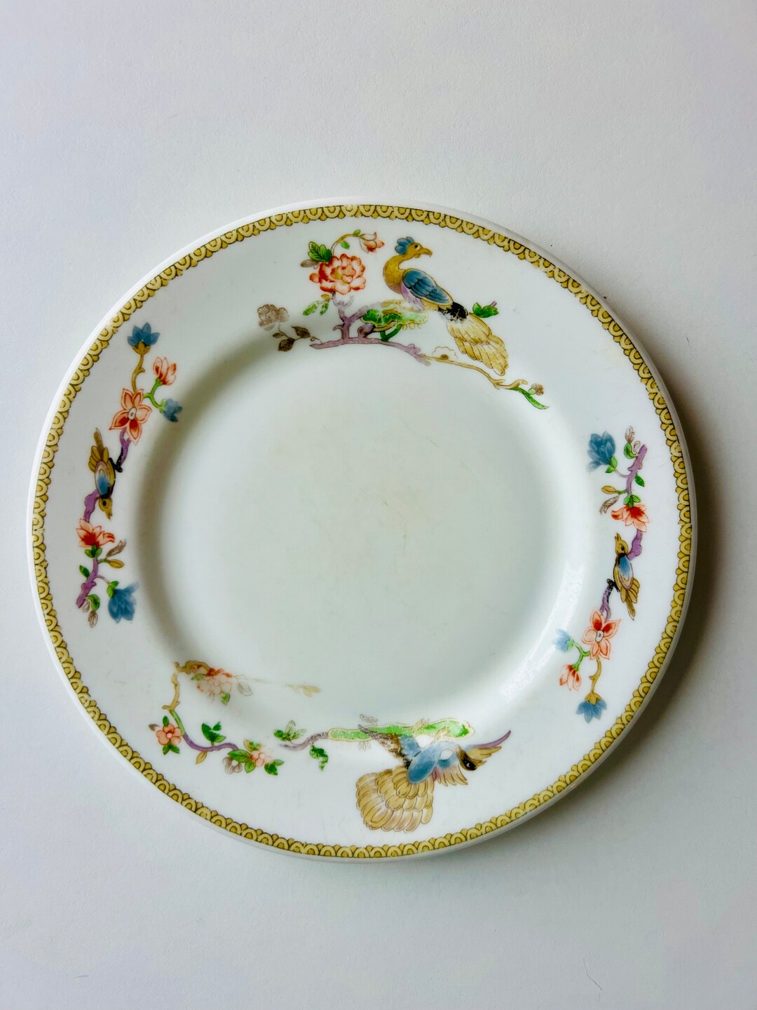 Rare Vintage Minton for T. Eaton Plate, Japonica Cockatrice Yellow Art ...