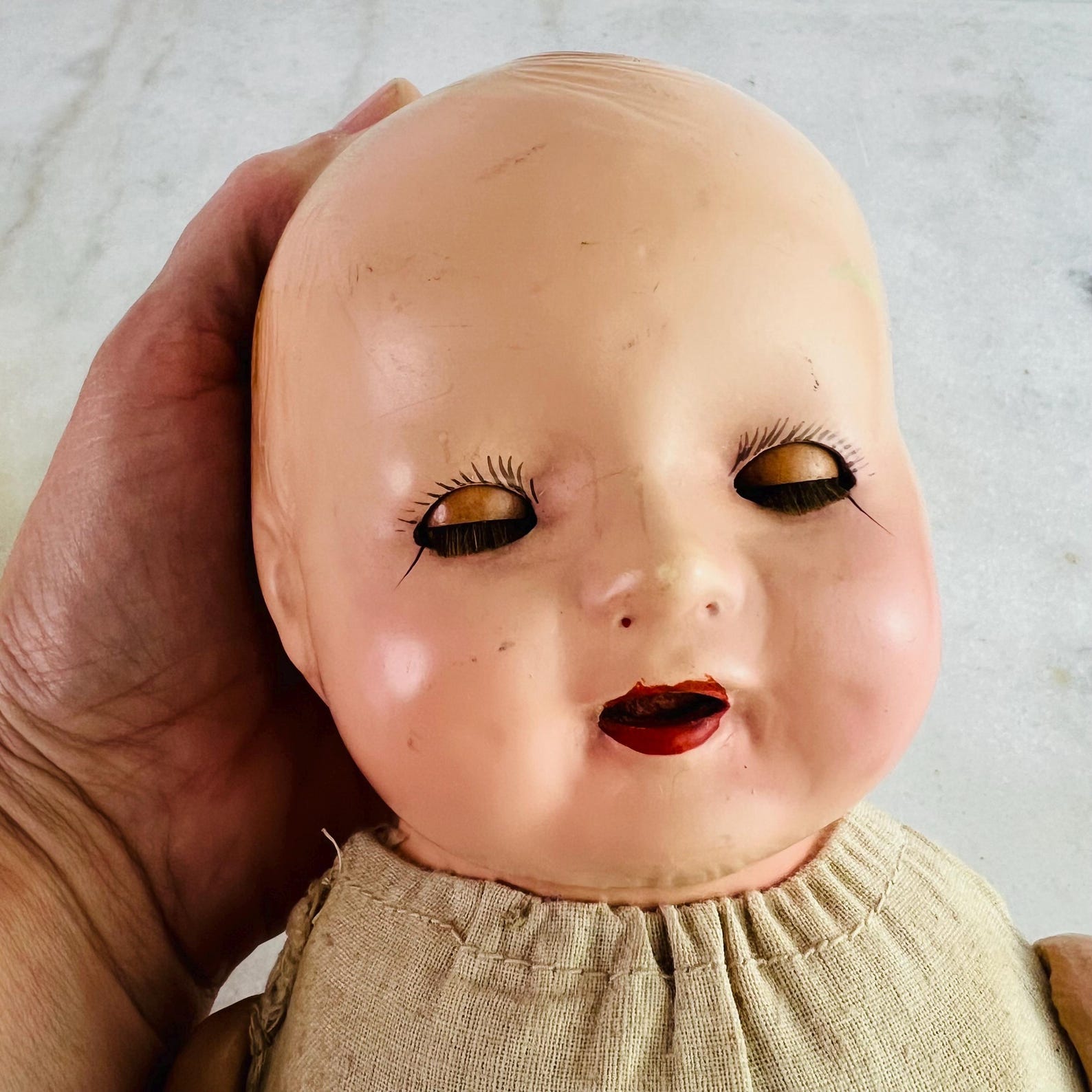 Antique Baby Doll Blinking Eyes Soft Open Nurser Mouth for Baby Bottle ...