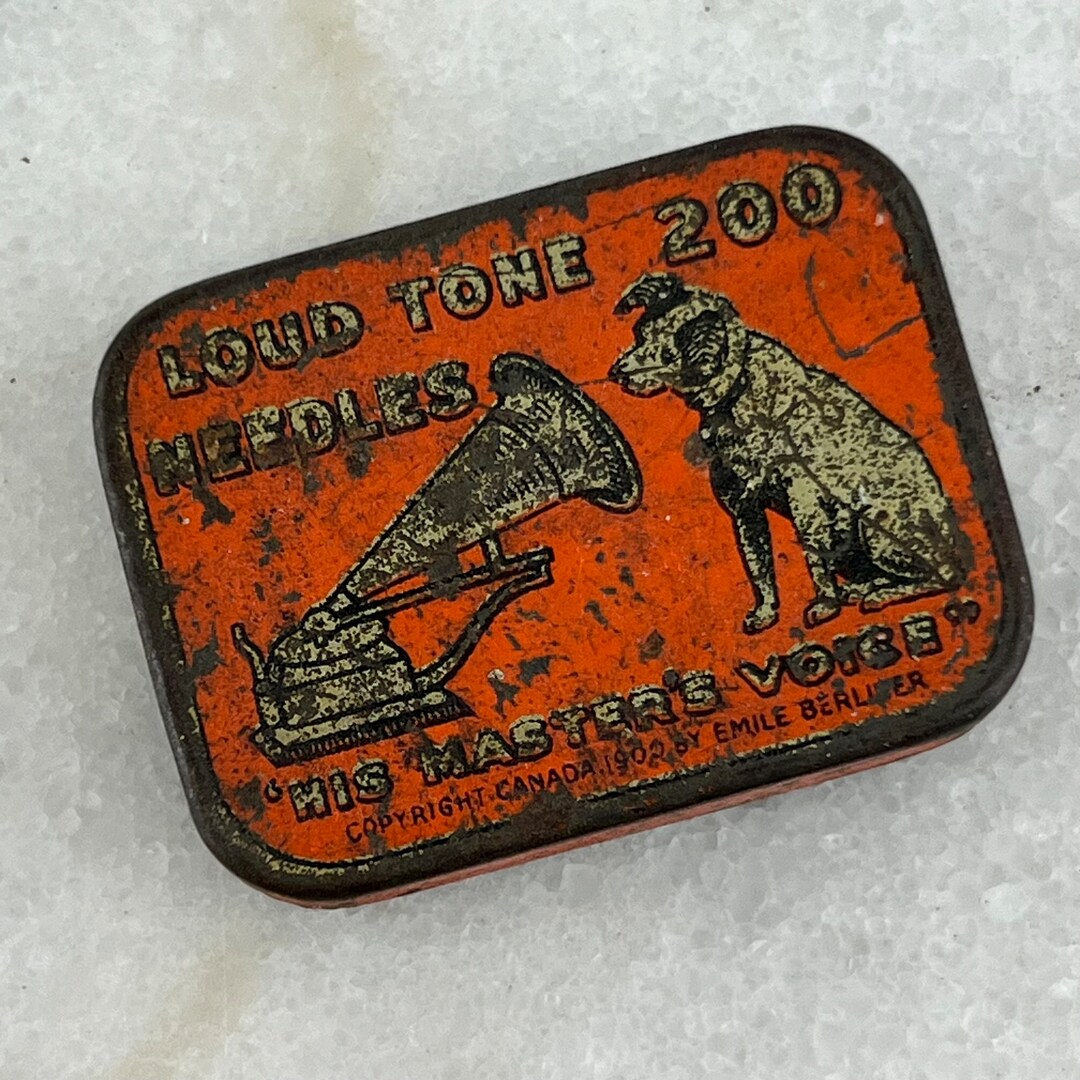 Antique 1900 RCA Victor Metal Tin, His Masters Voice, Loud Tone 200 ...