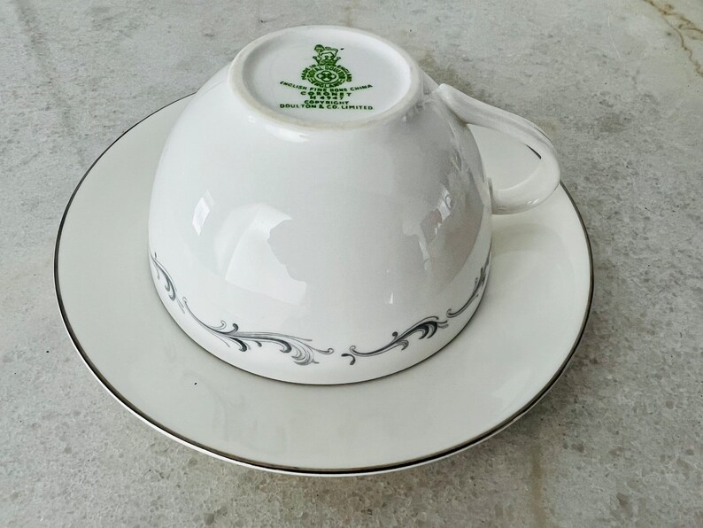 Vintage Royal Doulton Coronet Tea Set, Fine China, Silver Trim, England ...