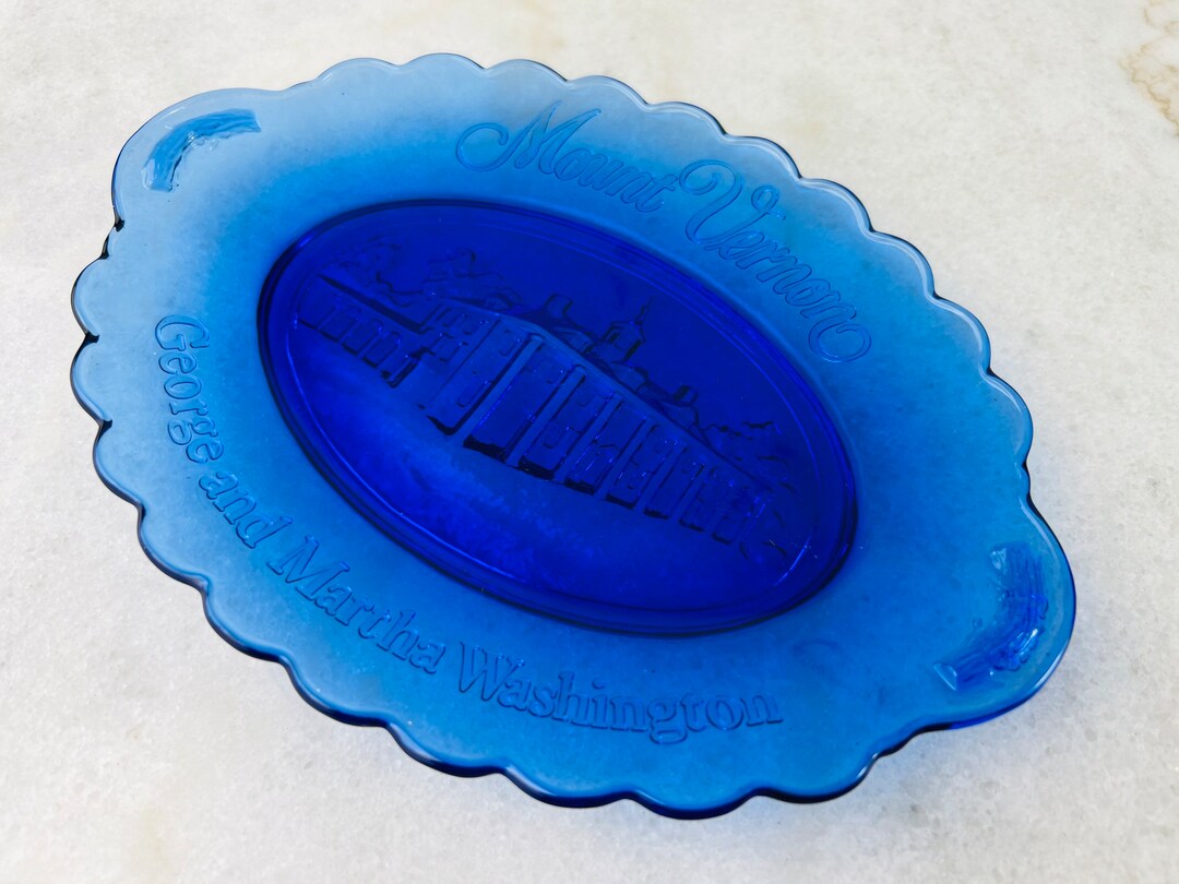 Vintage Avon Plate, Cobalt Blue Glass Plate by Fostoria, Mount Vernon ...