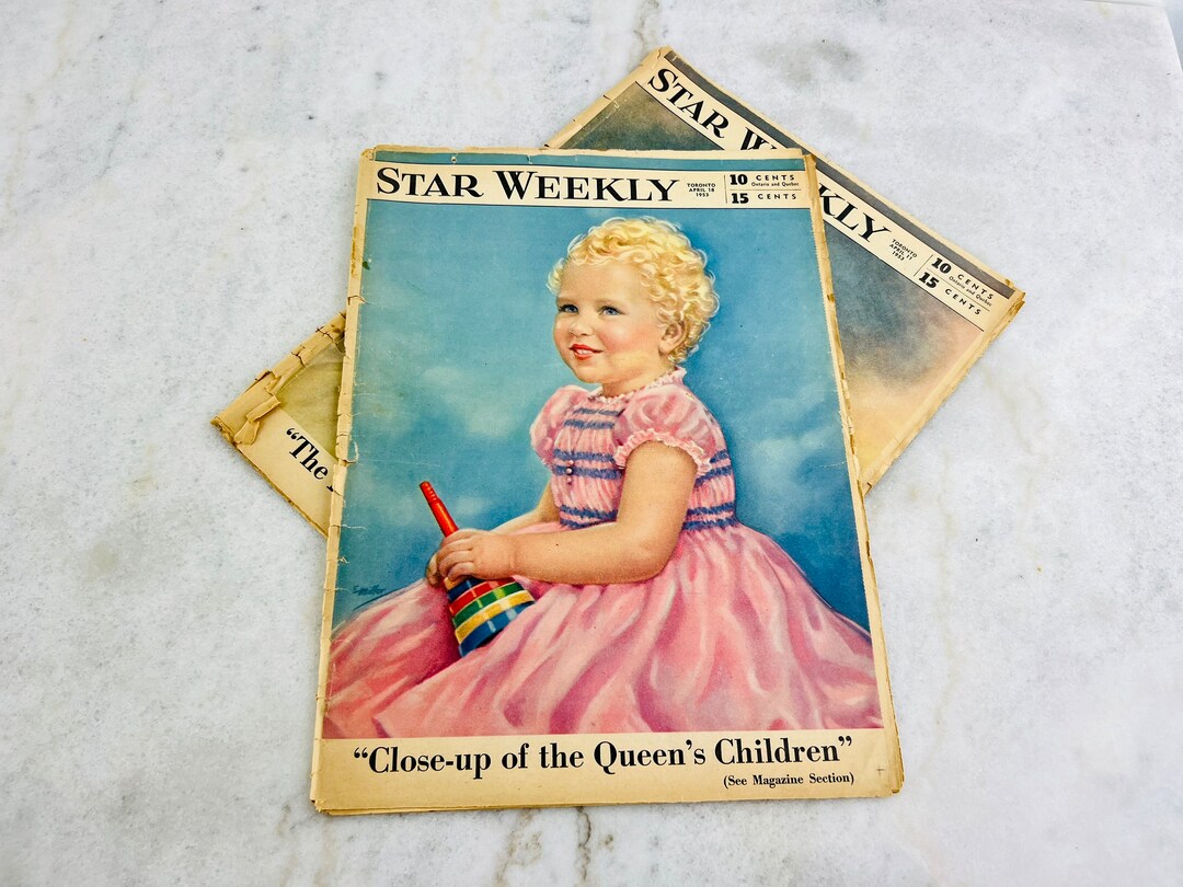 Vintage Star Weekly Magazine, Queen Elizabeth, King George Royal Visit ...