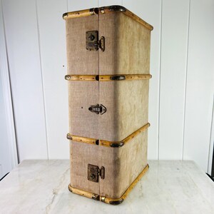 Vintage Wooden Steamer Trunk, Bentwood Trunk, by CHENEY England, Brass ...