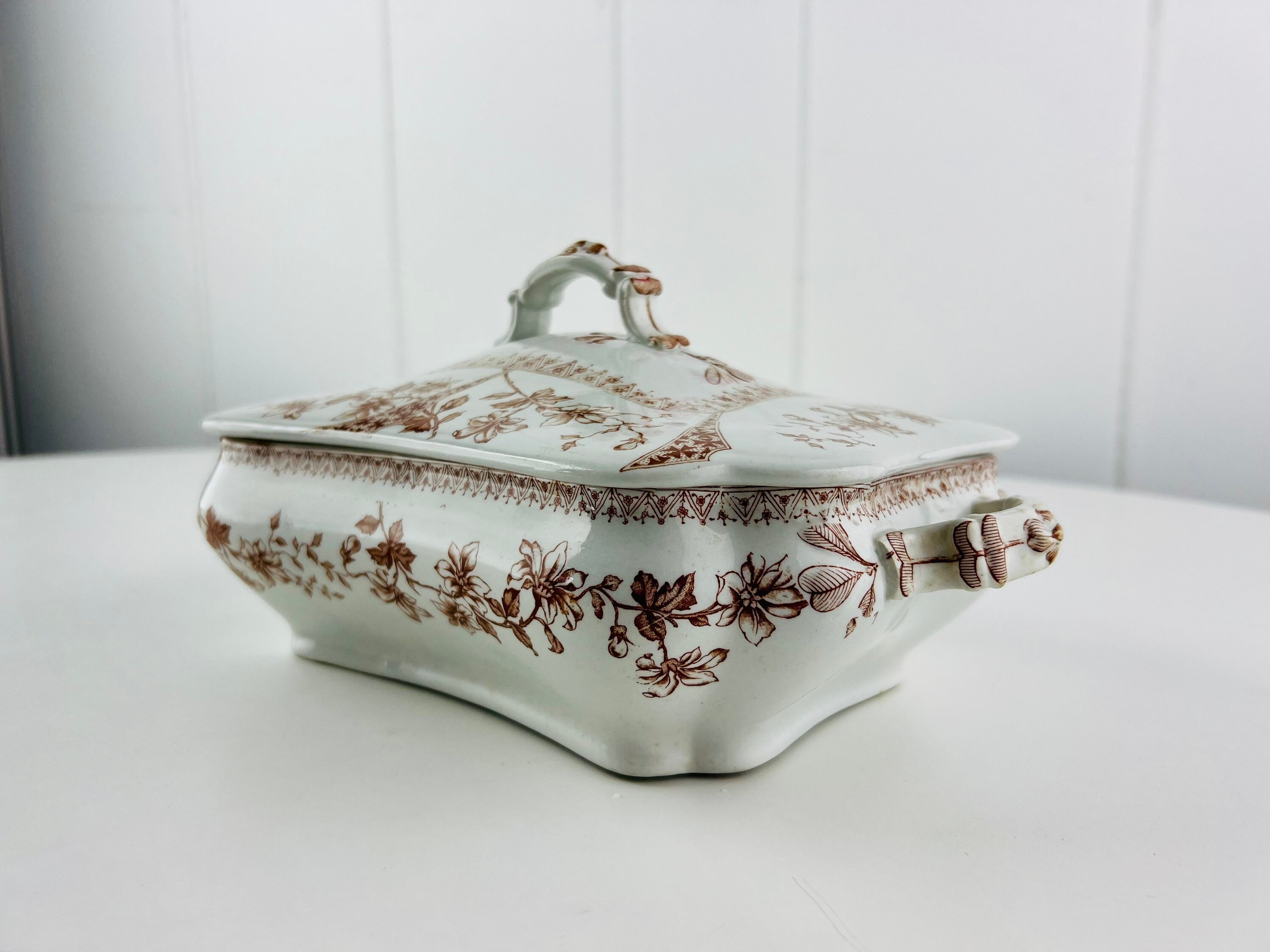 Antique 1889 Dale Hall Pottery Co Eiffel Covered Casserole | Etsy