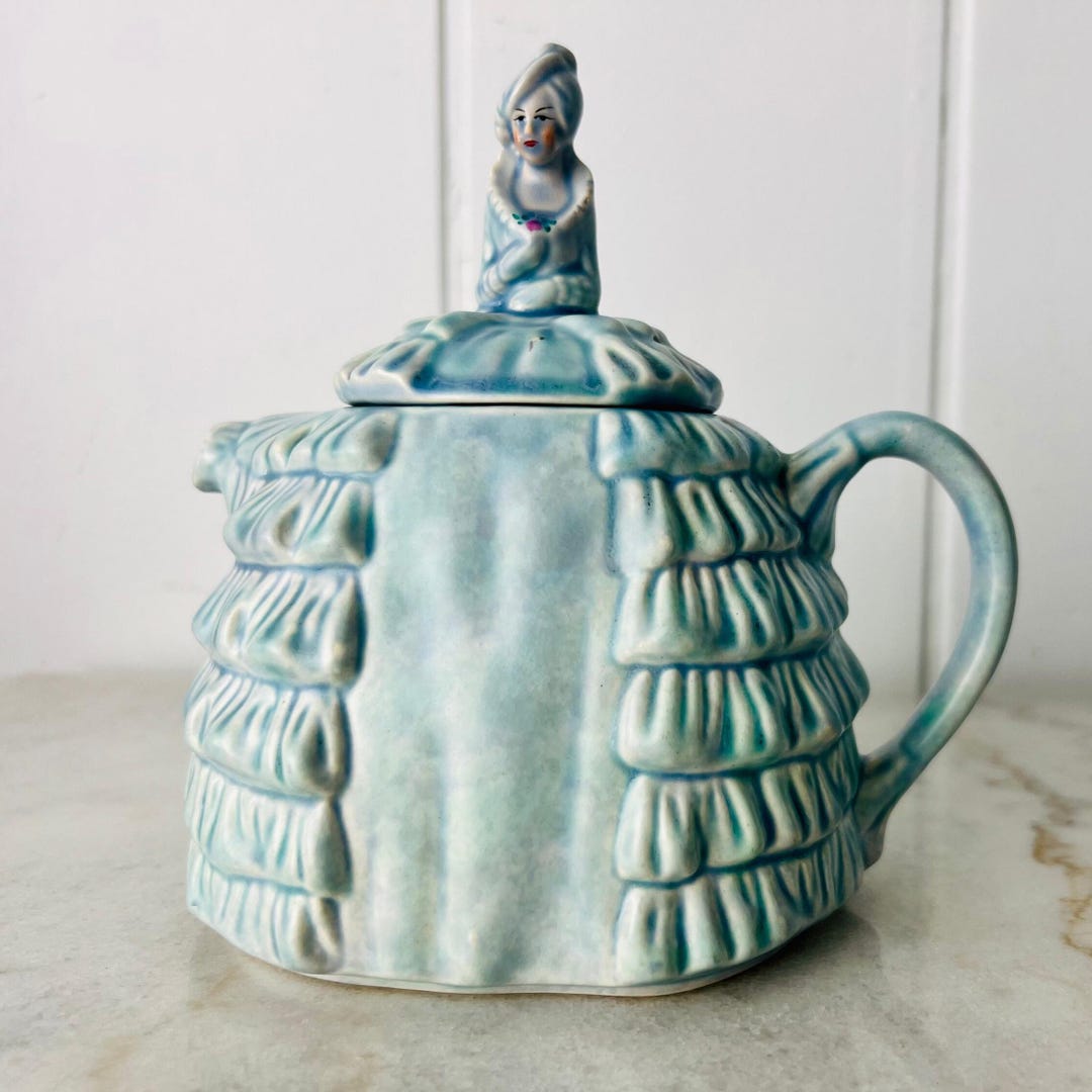 Vintage Sadler "ye Daintee Ladyee" Teapot, 1930s Pastel Blue Crinoline ...