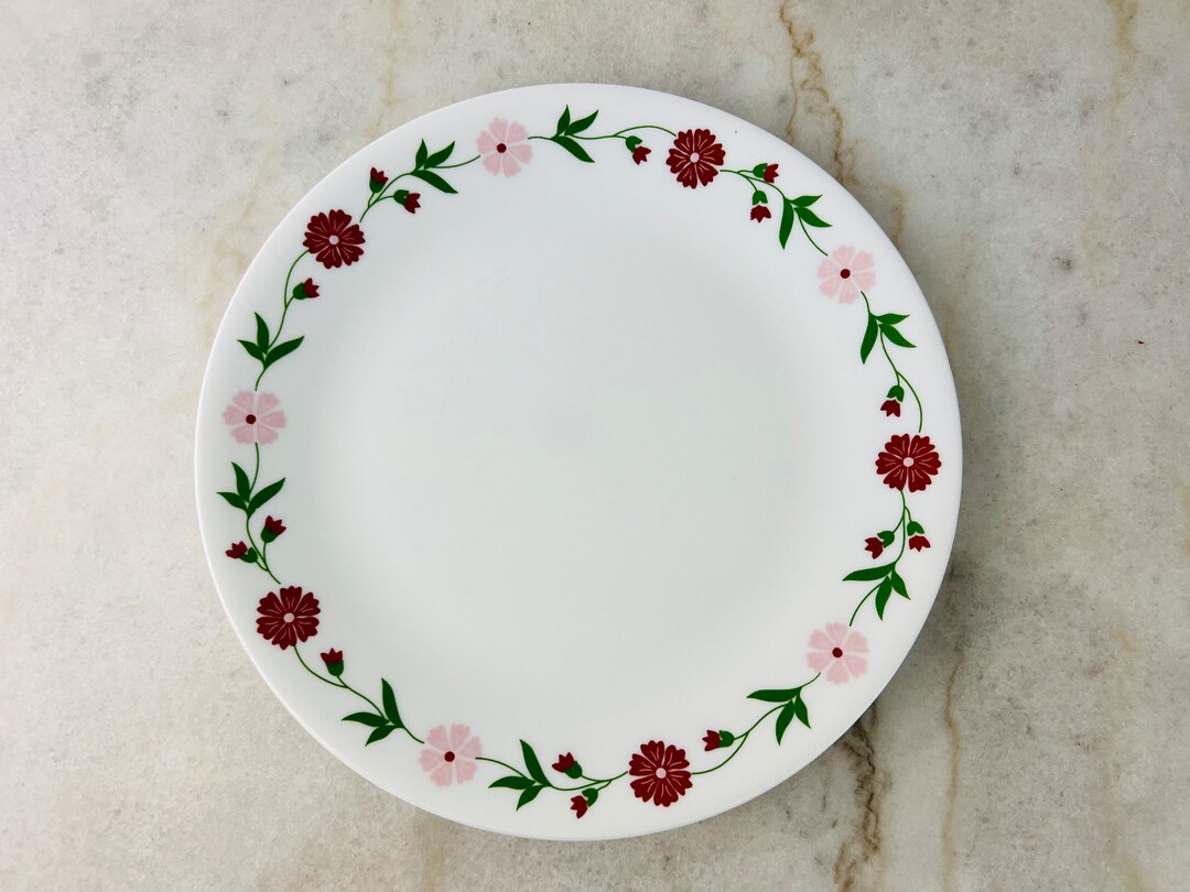 Set of 4 Spring Pink Corelle Vitrelle Dinner Plates, Corning ...