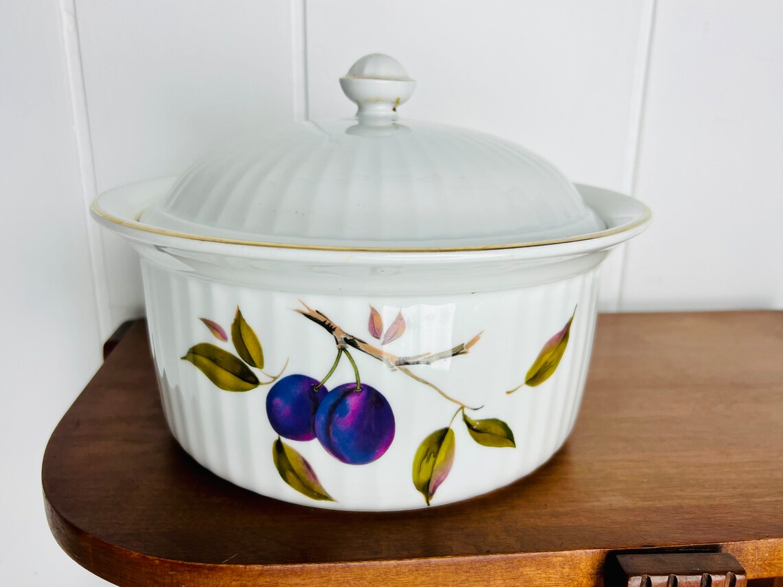 Vintage Royal Worcester Evesham Gold Casserole Dish With Lid, 3 Quart ...
