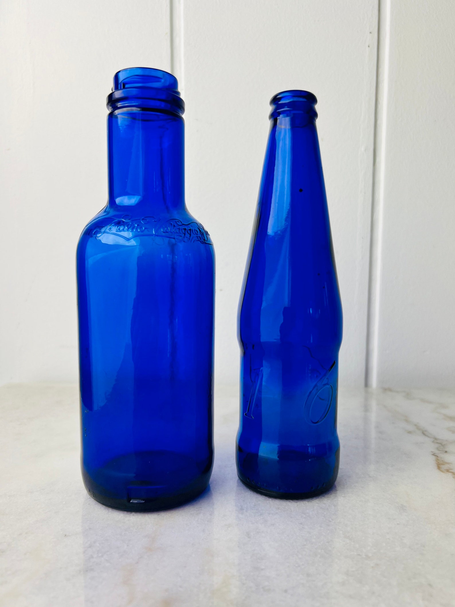 Vintage Cobalt Blue Glass Medicine Beer and Perfume Bottles - Etsy