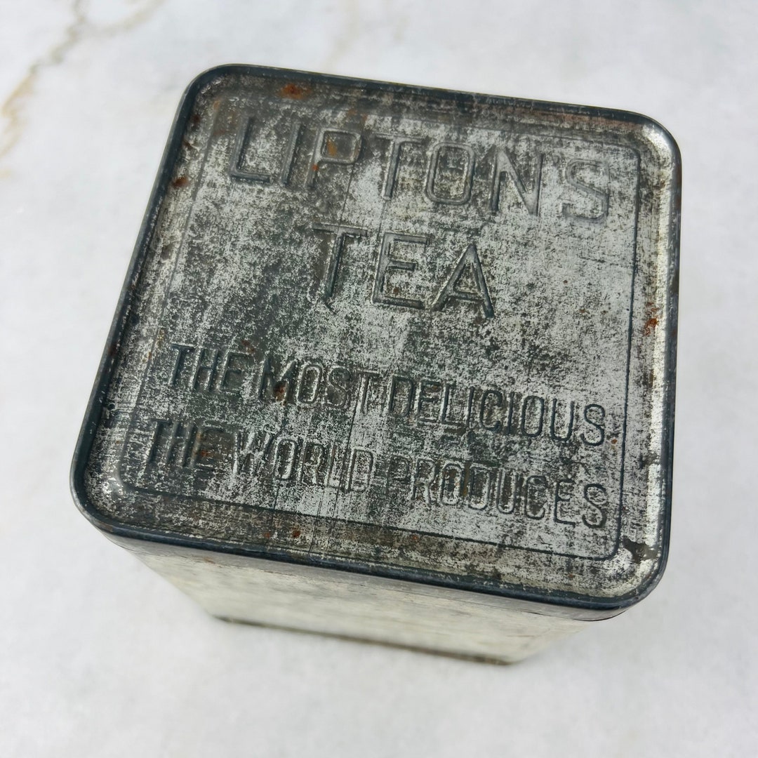 Antique Lipton's Tin, 1920s Tea Container, Embossed Ceylon, Advertising ...