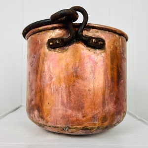 Antique Solid Copper Bucket, 19th Century Large, Hand Made, Wrought ...