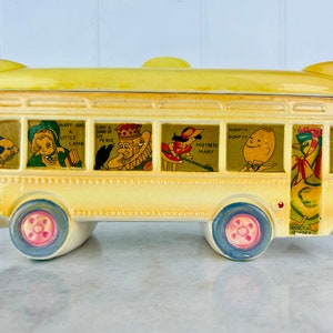 Antique Mother Goose and Friends Cookie Jar, 1940s Ceramic School Bus ...