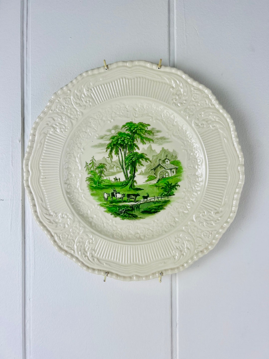 Vintage Royal Doulton 11" Plate, 1930s, Vimy Pattern, Green ...