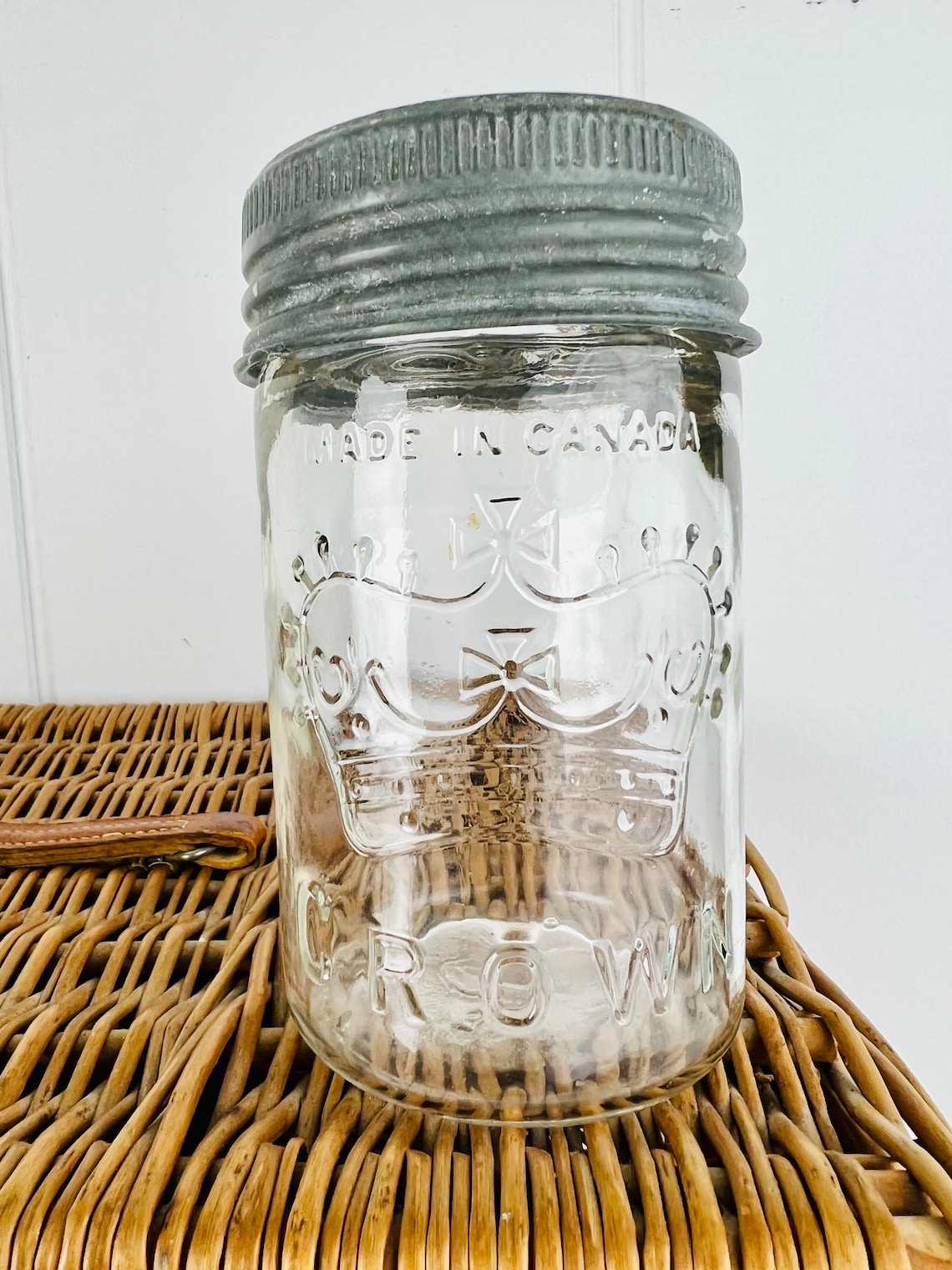 Vintage 1946 Crown Glass Canning Jar Zinc Ring Screw Top - Etsy