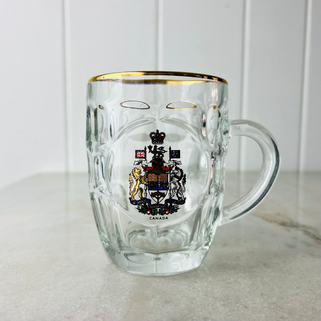 Vintage Royal Coat of Arms of Canada Beer Stein, 16 Oz, Gold Rim, Heavy ...