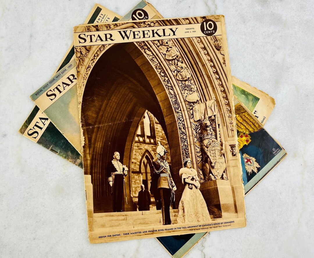 Vintage Star Weekly Magazine, 1939 Queen Elizabeth King George, Royal ...