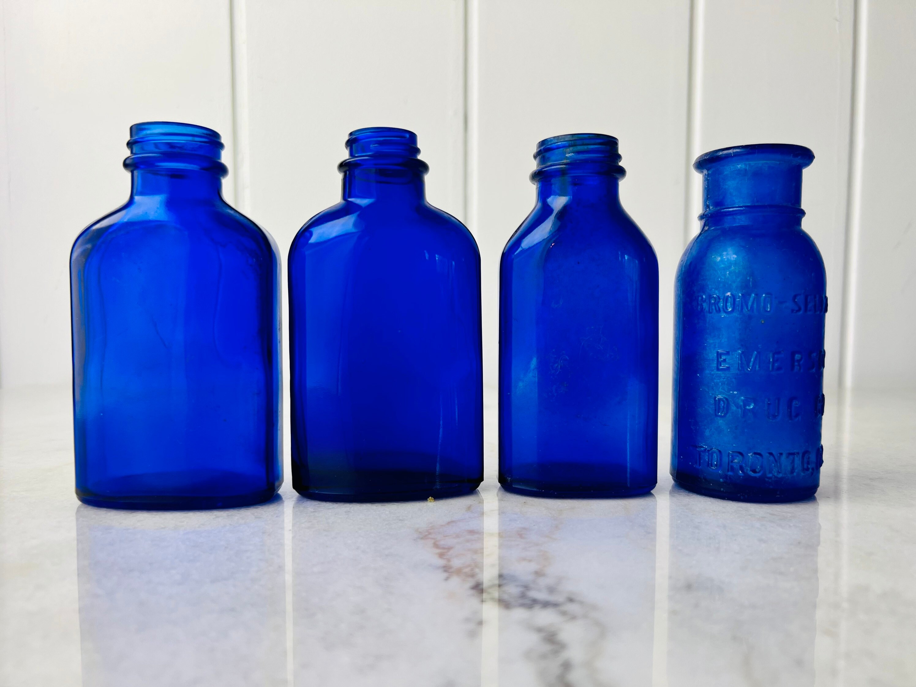 Vintage Cobalt Blue Glass Medicine Beer and Perfume Bottles - Etsy Canada