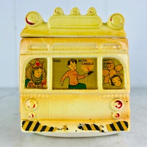 Antique Mother Goose and Friends Cookie Jar, 1940s Ceramic School Bus ...