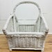 Vintage Wicker Magazine Rack Holder, Handled, White Wash, Diamond, for ...
