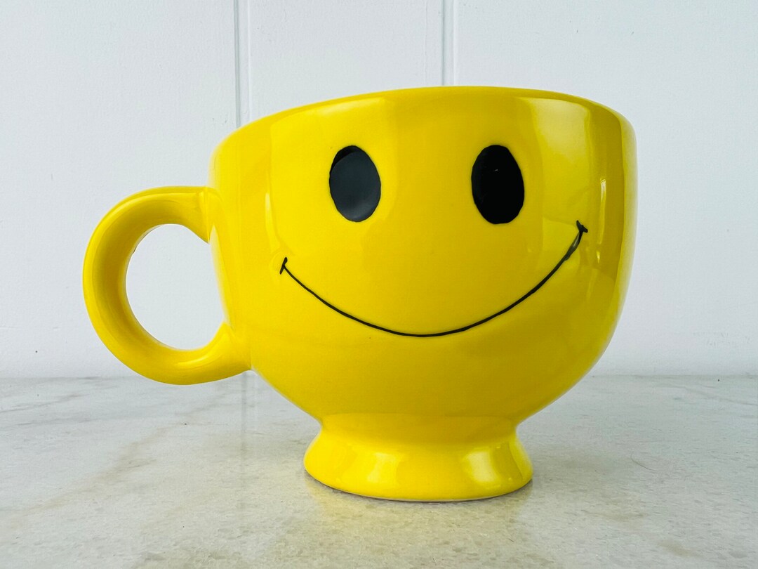 Vintage Happy Face Smile Mug, Large 1990s Teleflora Ceramic, for Coffee ...
