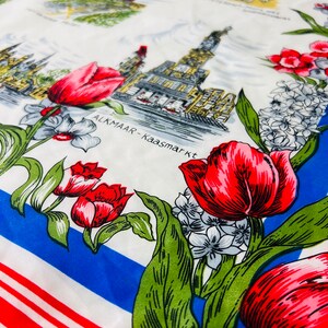 Vintage Silk Souvenir of Holland Scarf, 28 Square, Tourist Sights ...