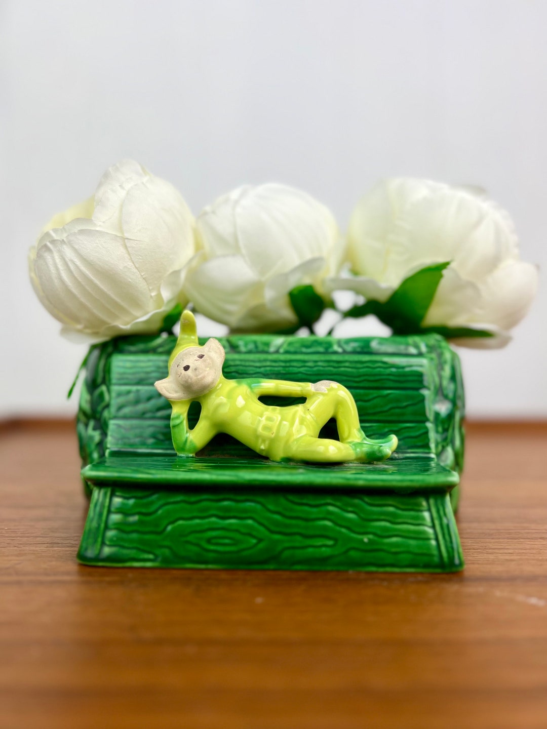 Vintage Treasure Craft Elf Planter, Green Ceramic Pixie Decor - Etsy