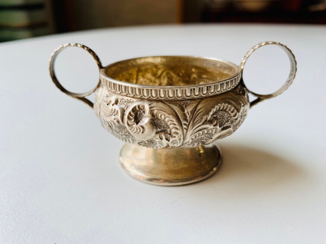 Antique Miller Bros Salt Cellar, Two Handled Sterling Silver, for ...